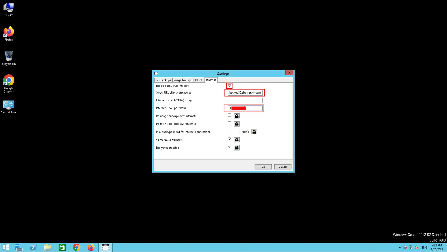 Setting up the Urbackup client - Setting up the Urbackup client
